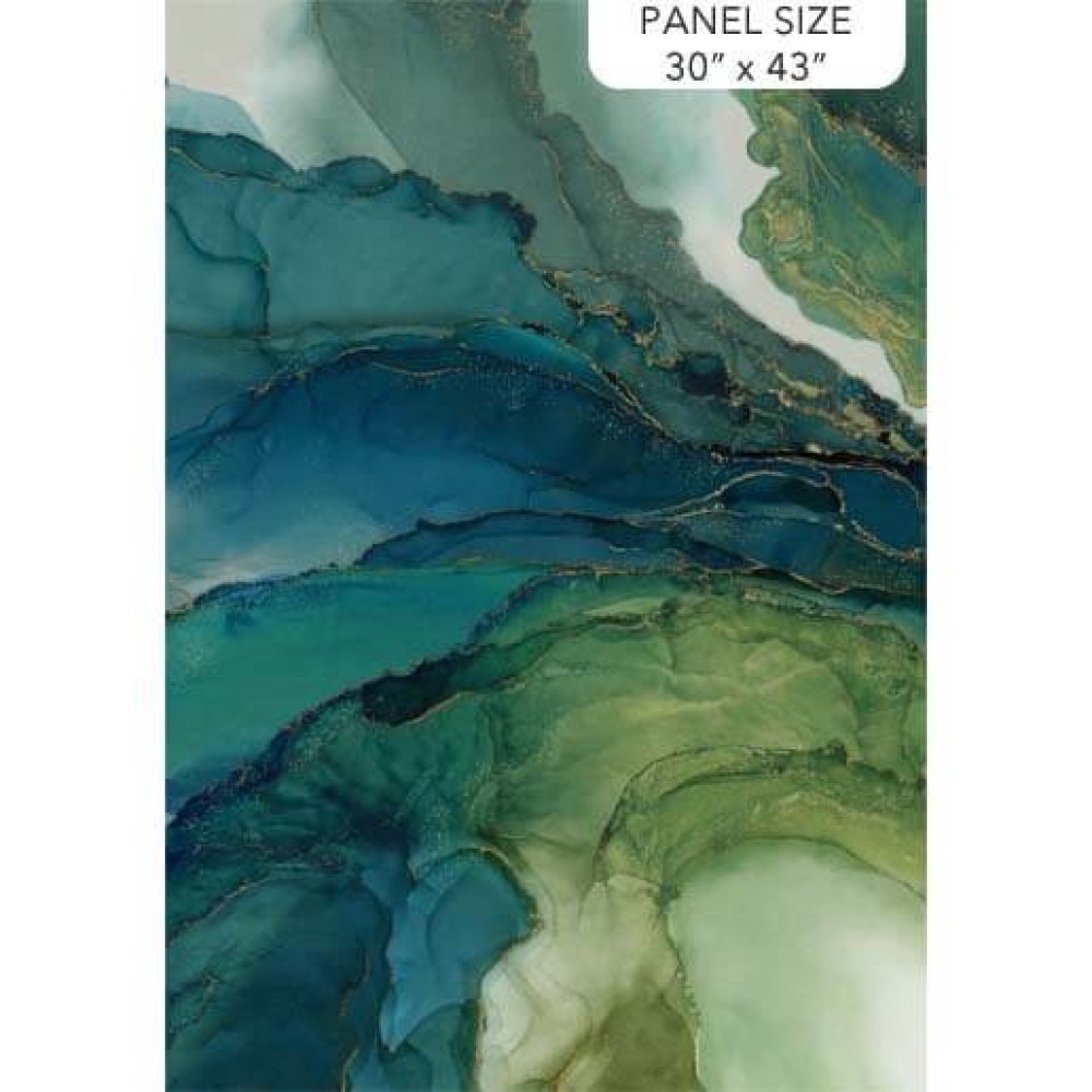 Midas Touch Panel DM26832 68 Teal/Green by Northcott