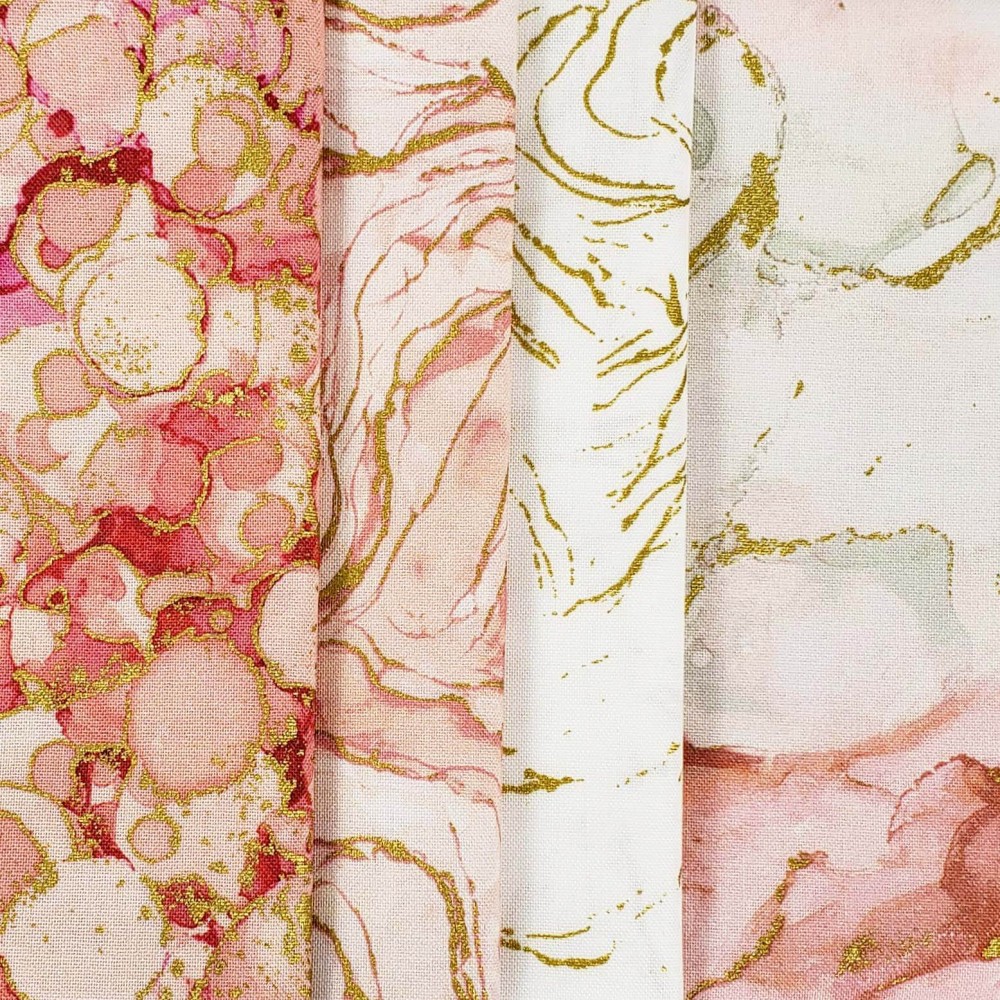 Midas Touch Fat Quarter Bundle w/Panel - Rose/Sage