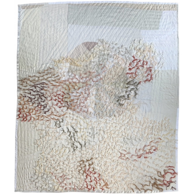 Coral Quilt: Stitched and Tied